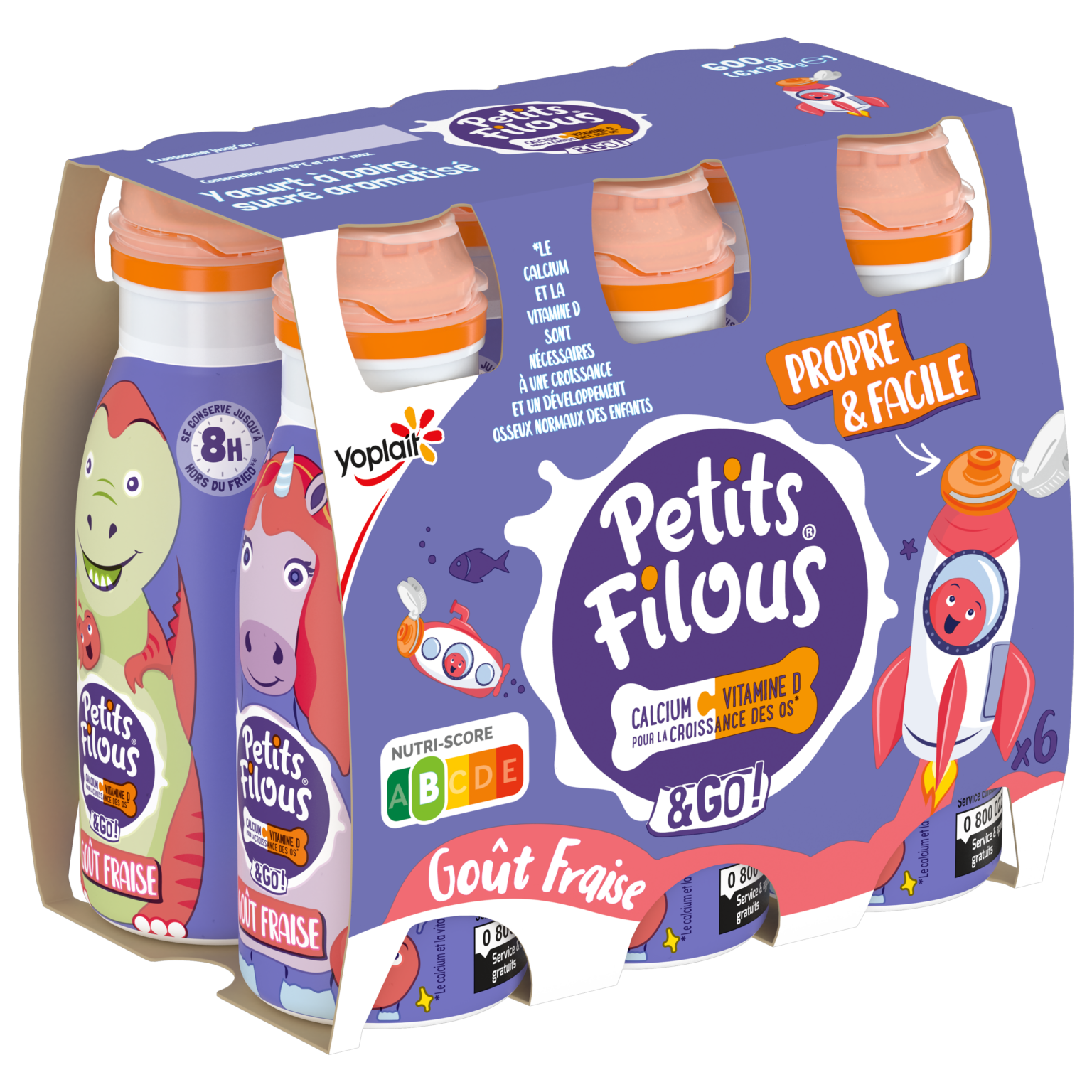 Mini yaourt à boire avec calcium et vitamines D — Petits Filous & Go